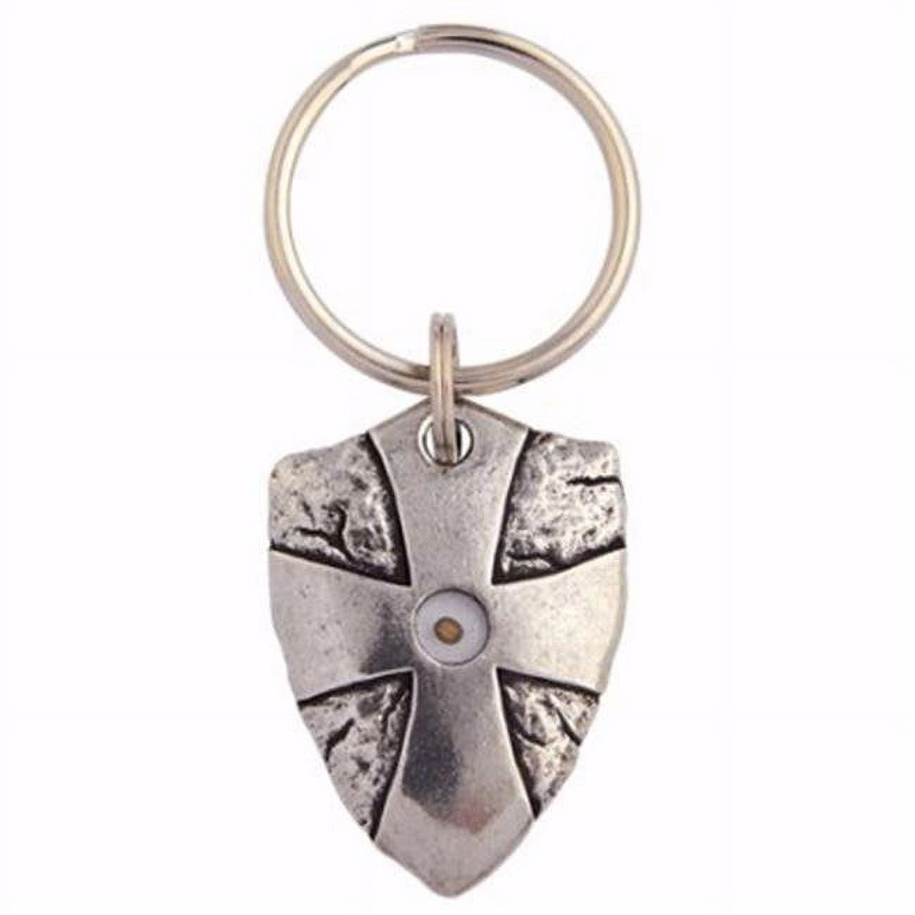 Bob Siemon Designs 198827 Key Chain-Mustard Seed Shield - Pewter ...