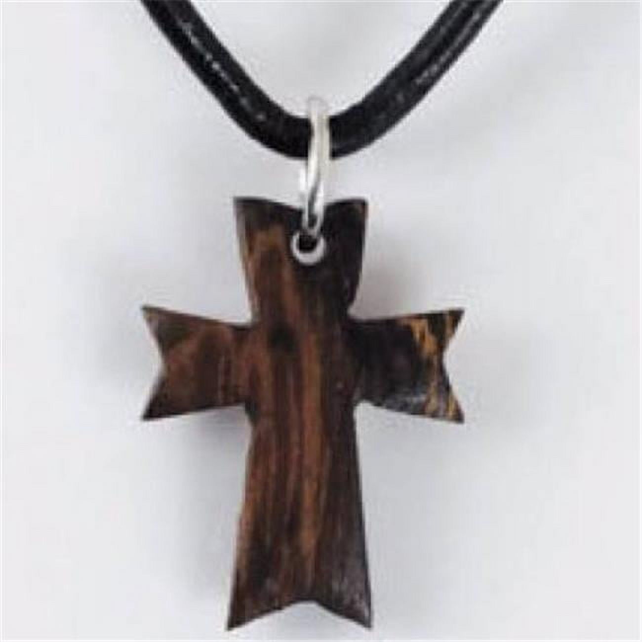 Bob Siemon Designs 198867 24 in. Angled Cross with Chain-Wood Necklace ...
