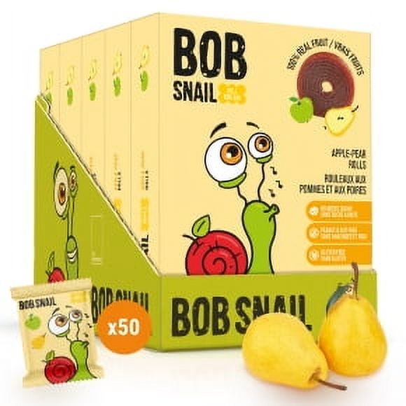 Bob Snail Apple Pear Fruit Rolls, 10 Roll Pack, 5 Packs Included (50 ...