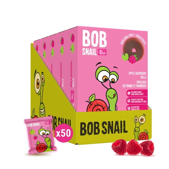 Bob Snail Fruit Roll, Apple-Raspberry, 10 Pouches, 0.35 oz (10 g) Each ...