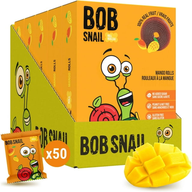 Bob Snail Fruit Roll, Mango, 10 Pouches, 0.35 oz (10 g) Each - Walmart.com