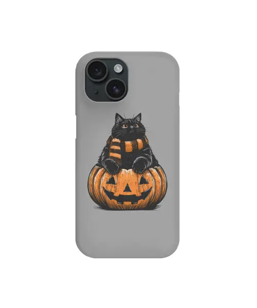 Bob The Black Cat In A Pumpkin Phone Case for iPhone 16 15 14 13 12 11 ...