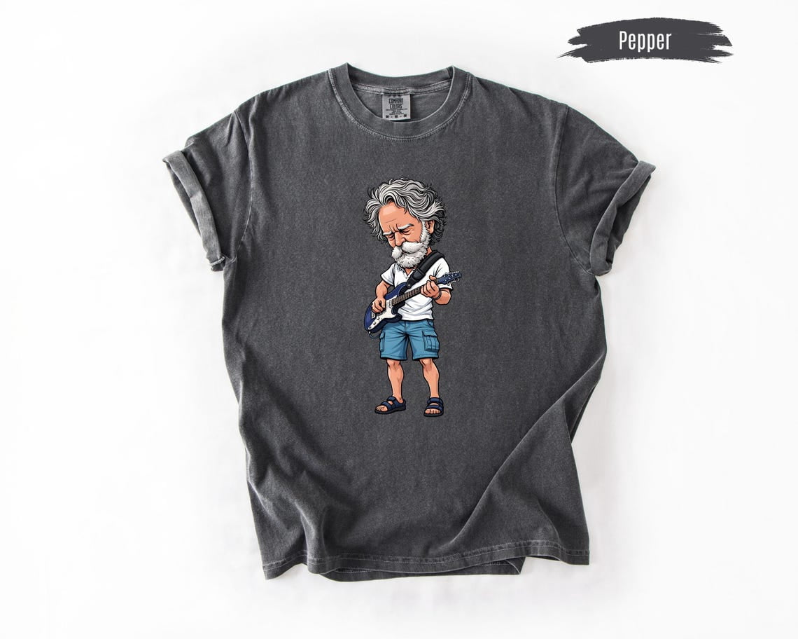 Bob Weir Guitar Illustration Shirt, Jam Band Tee, Grateful Dead ...