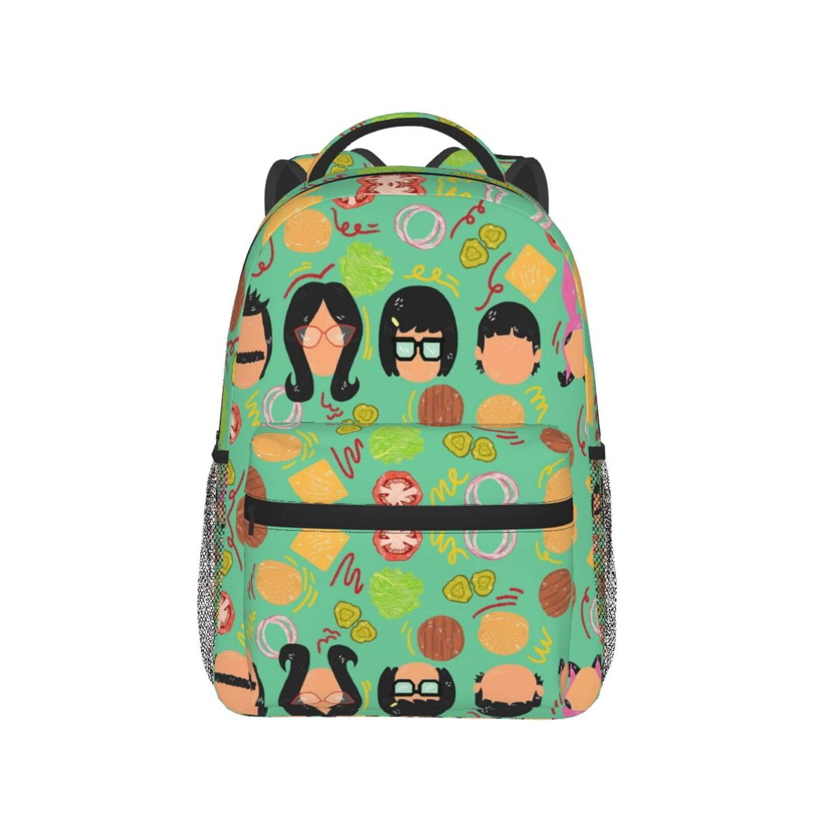 Bob's Bur-Ger Backpack 15.7" Cute Travel Bag Funny Lightweight Backpack ...