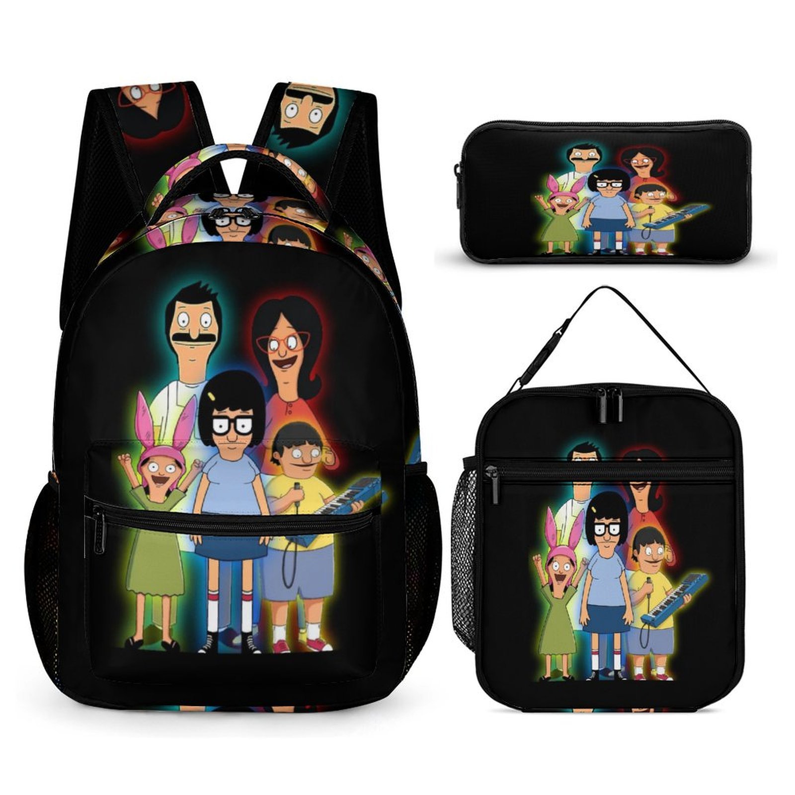 Bob's Bur-Ger Backpack with Lunch Box Pencil Case Cute Backpack Set For ...