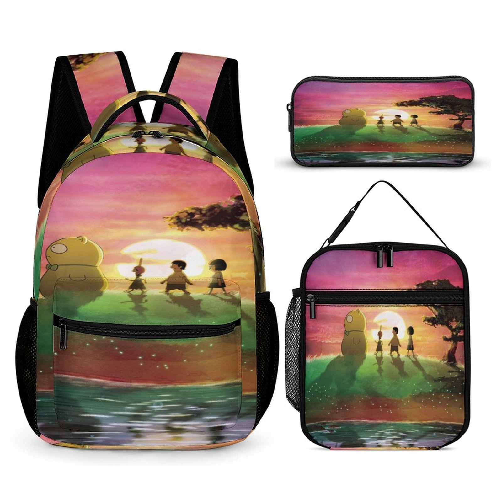 Bob's Bur-Ger Backpack with Lunch Box Pencil Case Cute Backpack Set For ...