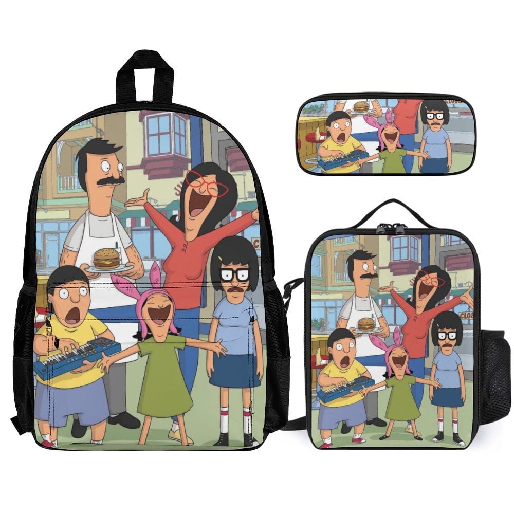 Bob's Burgers Backpack 3 Pieces Set With Pencil Case Lunch Bag ...