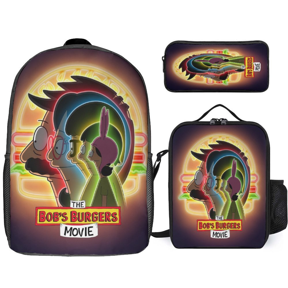 Bob's Burgers Backpack With Lunch Bag Pencil Bag 3D Printing Cartoon ...