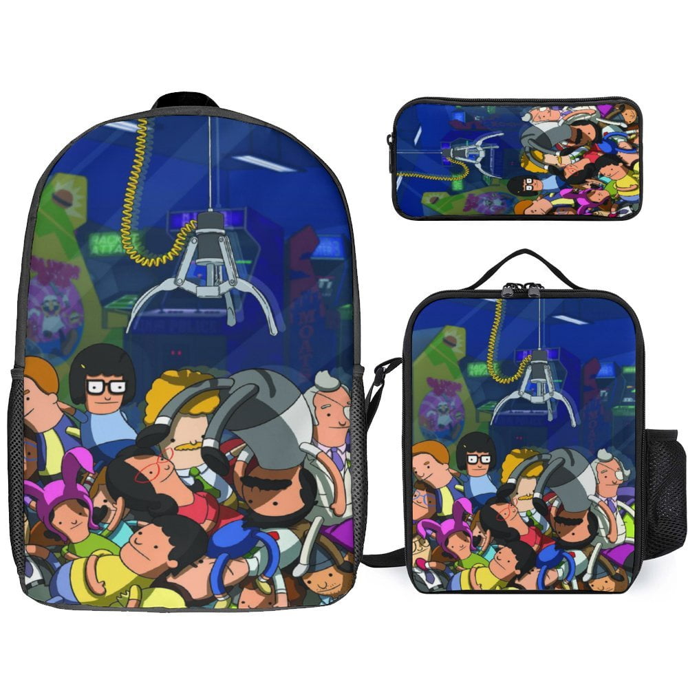 Bob's Burgers Backpack With Lunch Bag Pencil Bag 3D Printing Cartoon ...