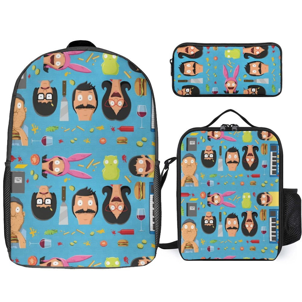 Bob's Burgers Backpack With Lunch Bag Pencil Bag 3D Printing Cartoon ...
