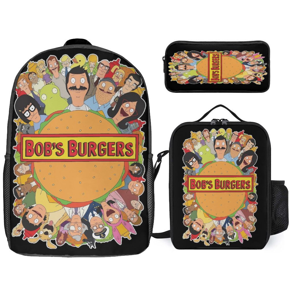Bob's Burgers Backpack With Lunch Bag Pencil Bag 3D Printing Cartoon ...