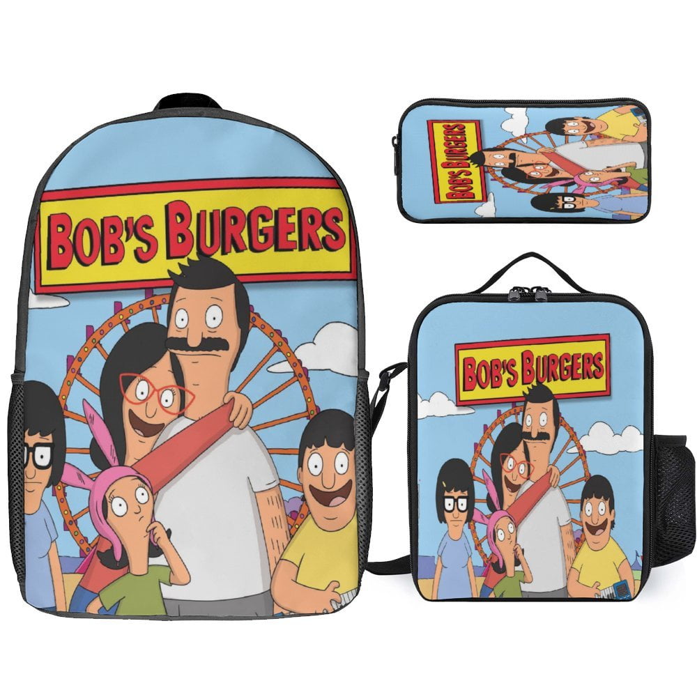 Bob's Burgers Backpack With Lunch Bag Pencil Bag 3D Printing Cartoon ...