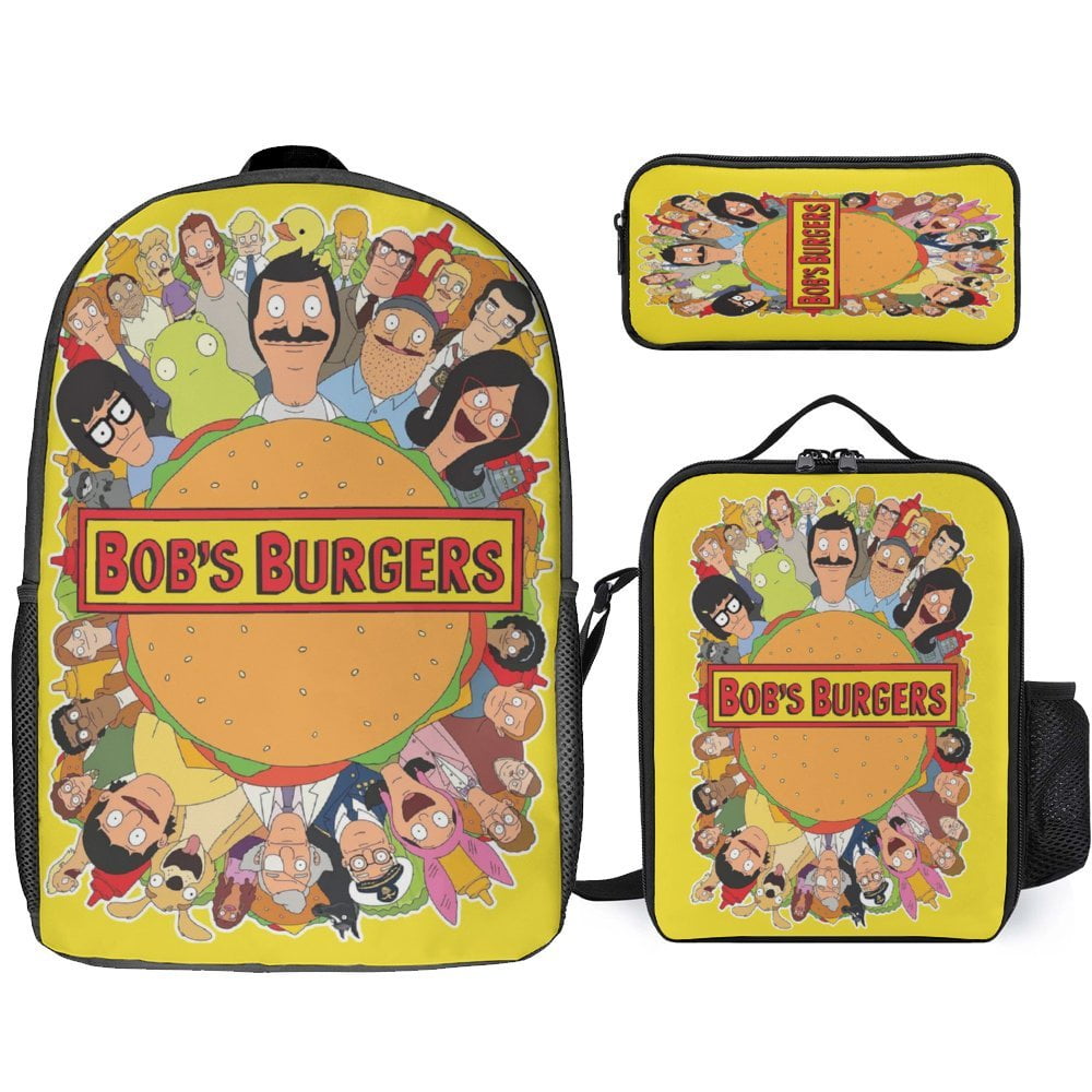 Bob's Burgers Backpack With Lunch Bag Pencil Bag 3D Printing Cartoon ...