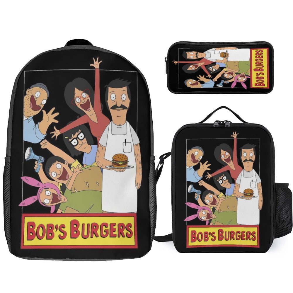 Bob's Burgers Backpack With Lunch Bag Pencil Bag 3D Printing Cartoon ...