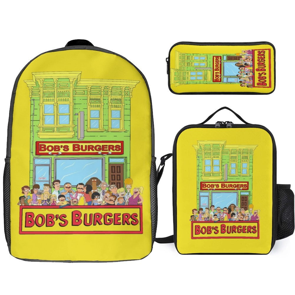 Bob's Burgers Backpack With Lunch Bag Pencil Bag 3D Printing Cartoon ...