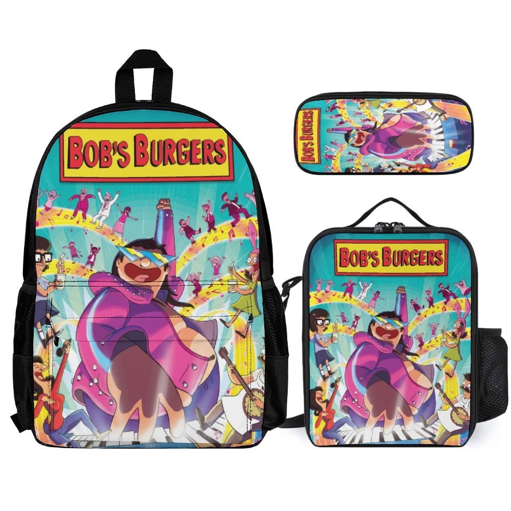 Bob's Burgers Backpacks 3 Piece Set Bookbag with Lunch Bag And Pencil ...