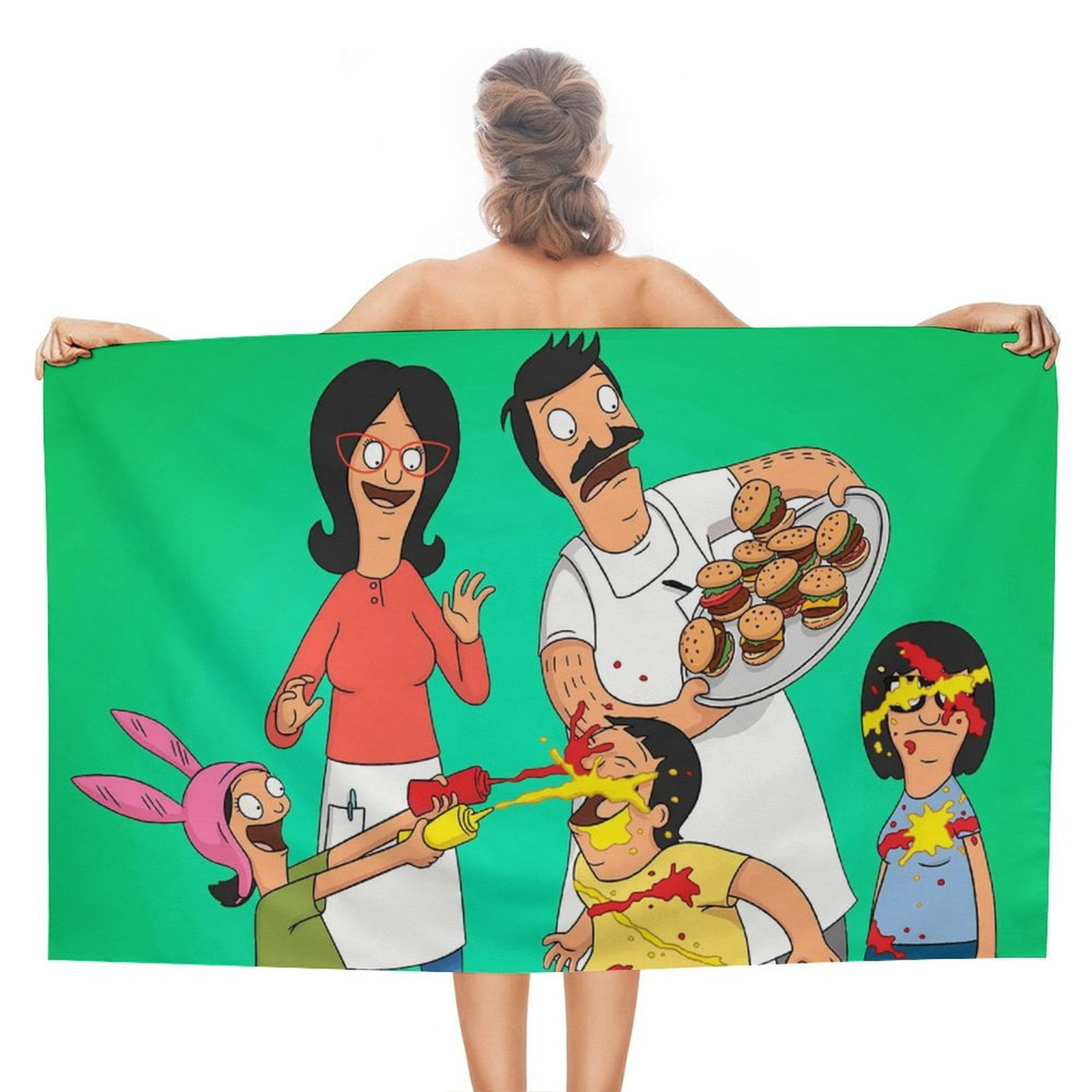 Bob's Burgers Bath Throw Towel Quick Dry Towel for Swimmers Sand Proof ...