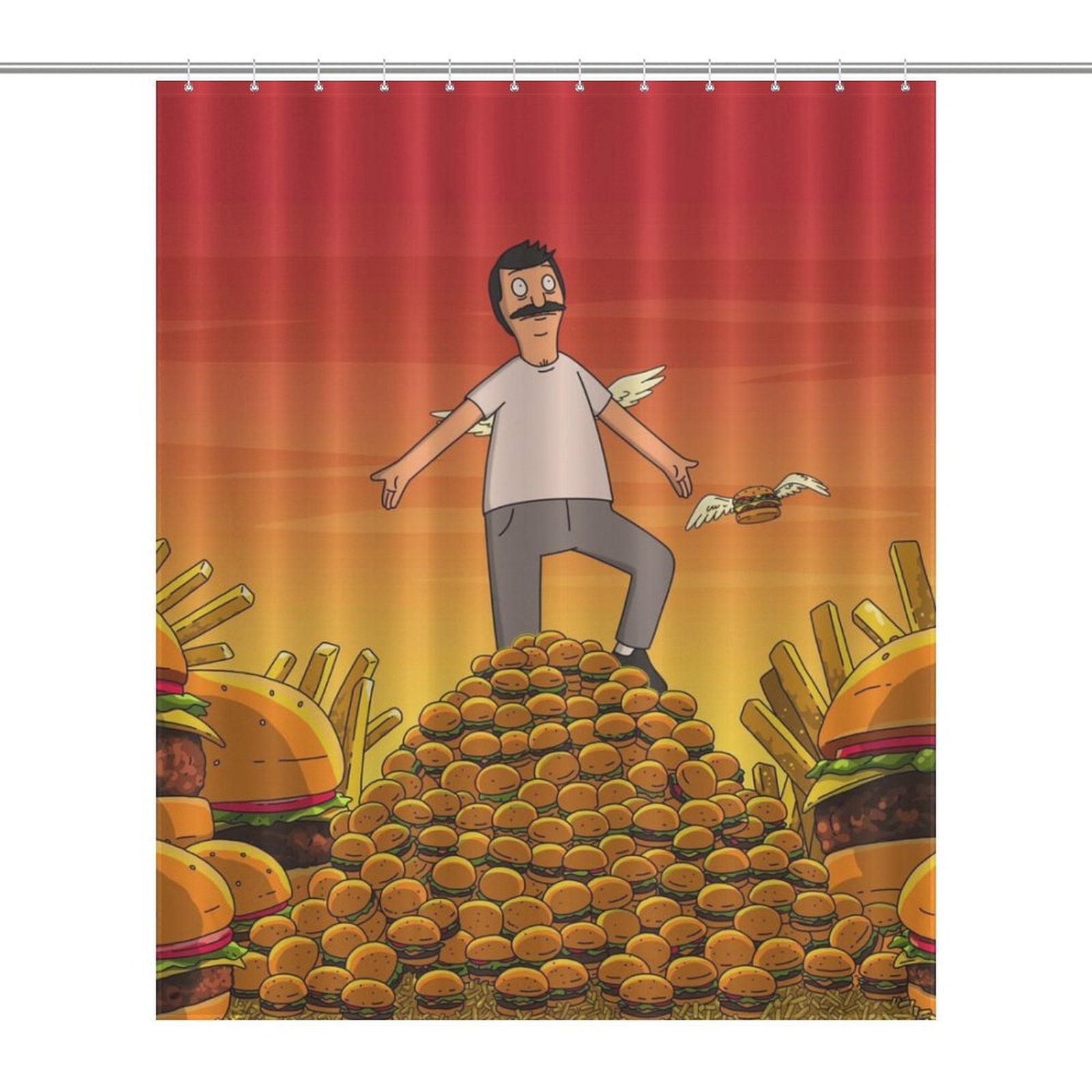 Bob's Burgers Belcher Father Shower Curtain Decor Bath Curtain ...