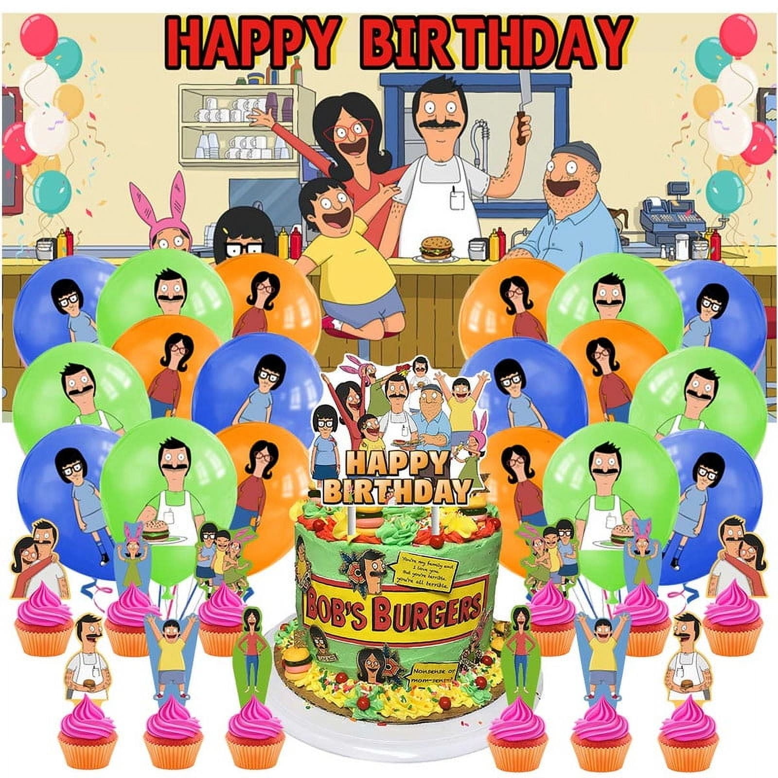Bob's Burgers Birthday Latex Balloons Party Supplies Kit Decor Banner ...