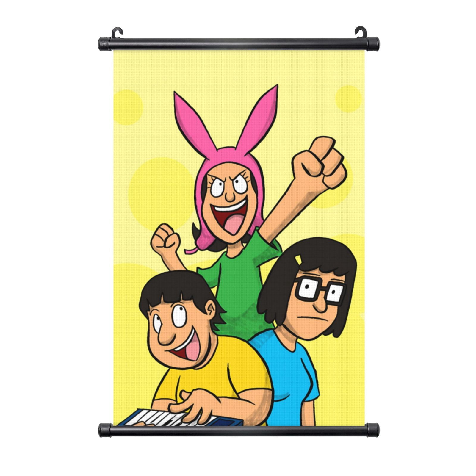 Bob's Burgers Black Plastic Shaft Hanging Poster Decor Canvas Wall ...