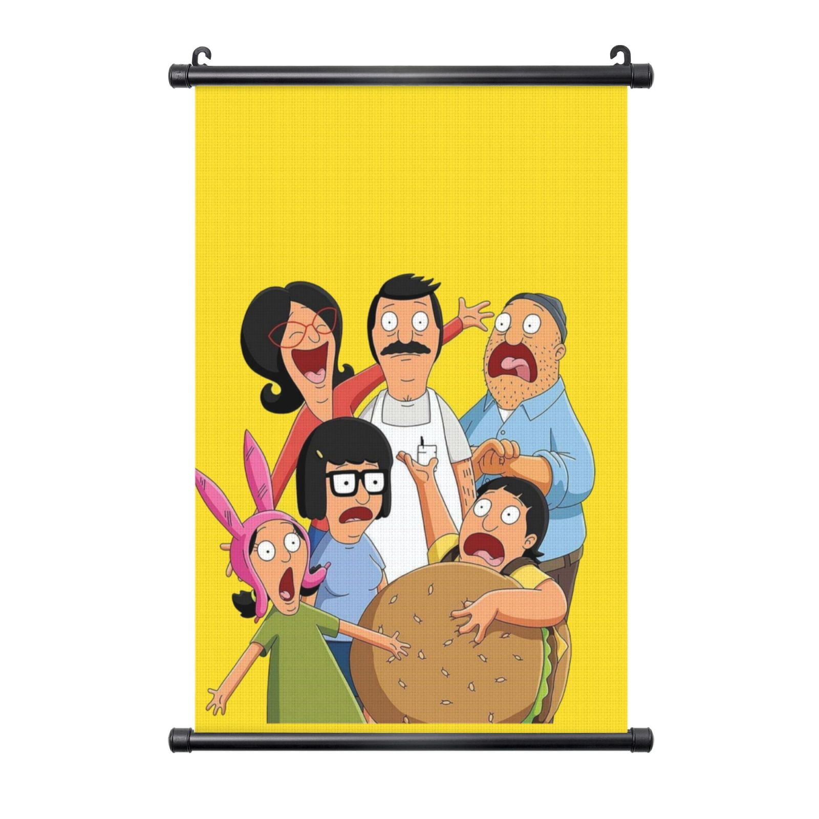 Bob's Burgers Burgers Black Plastic Shaft Hanging Poster Decor Canvas ...