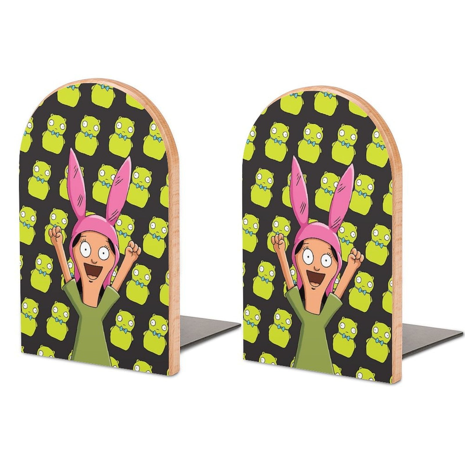 Bob's Burgers Cartoon Bookends Wood Book Divider Decorative Shelves Non ...