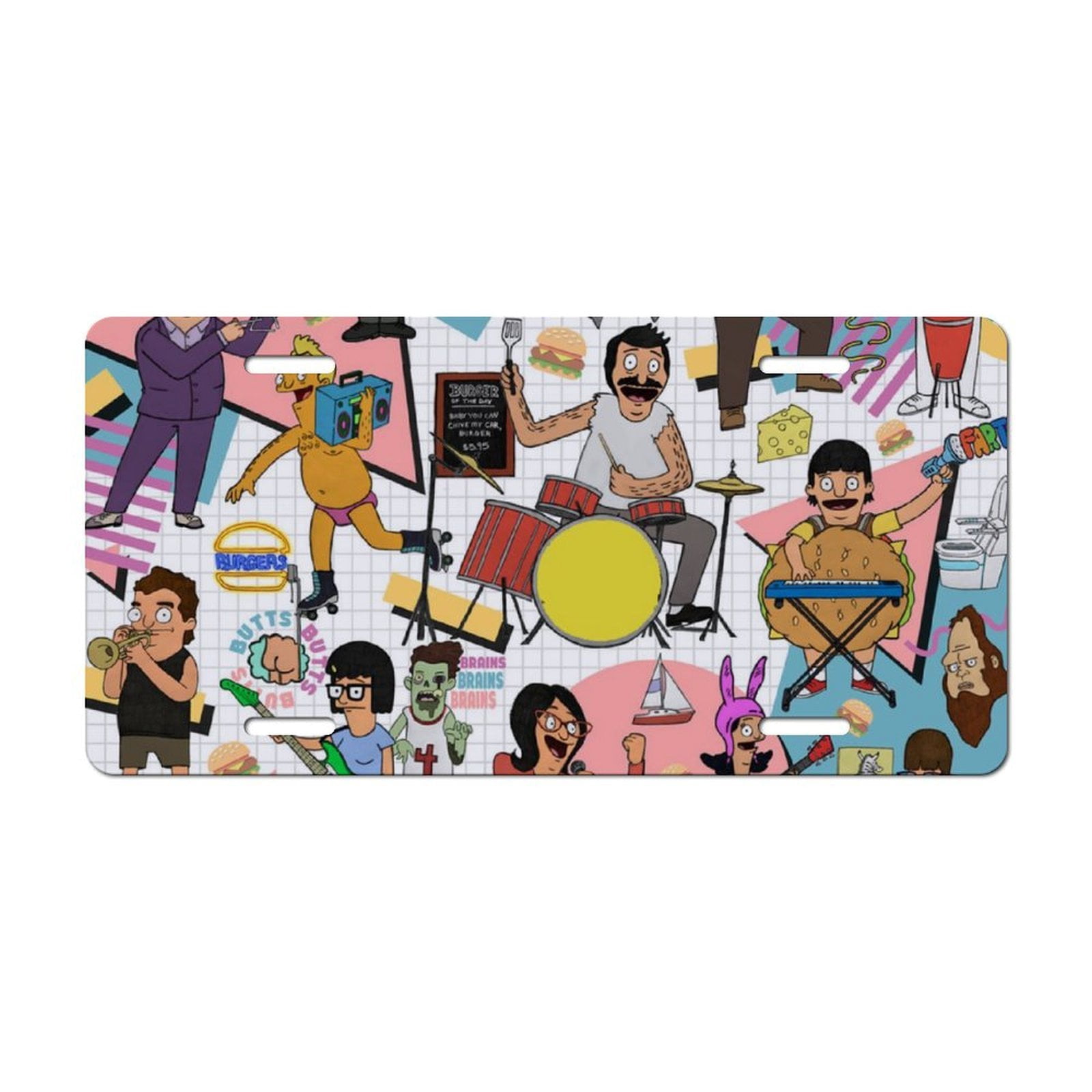 Bob's Burgers Characters Family License Plate Cover Aluminum For ...