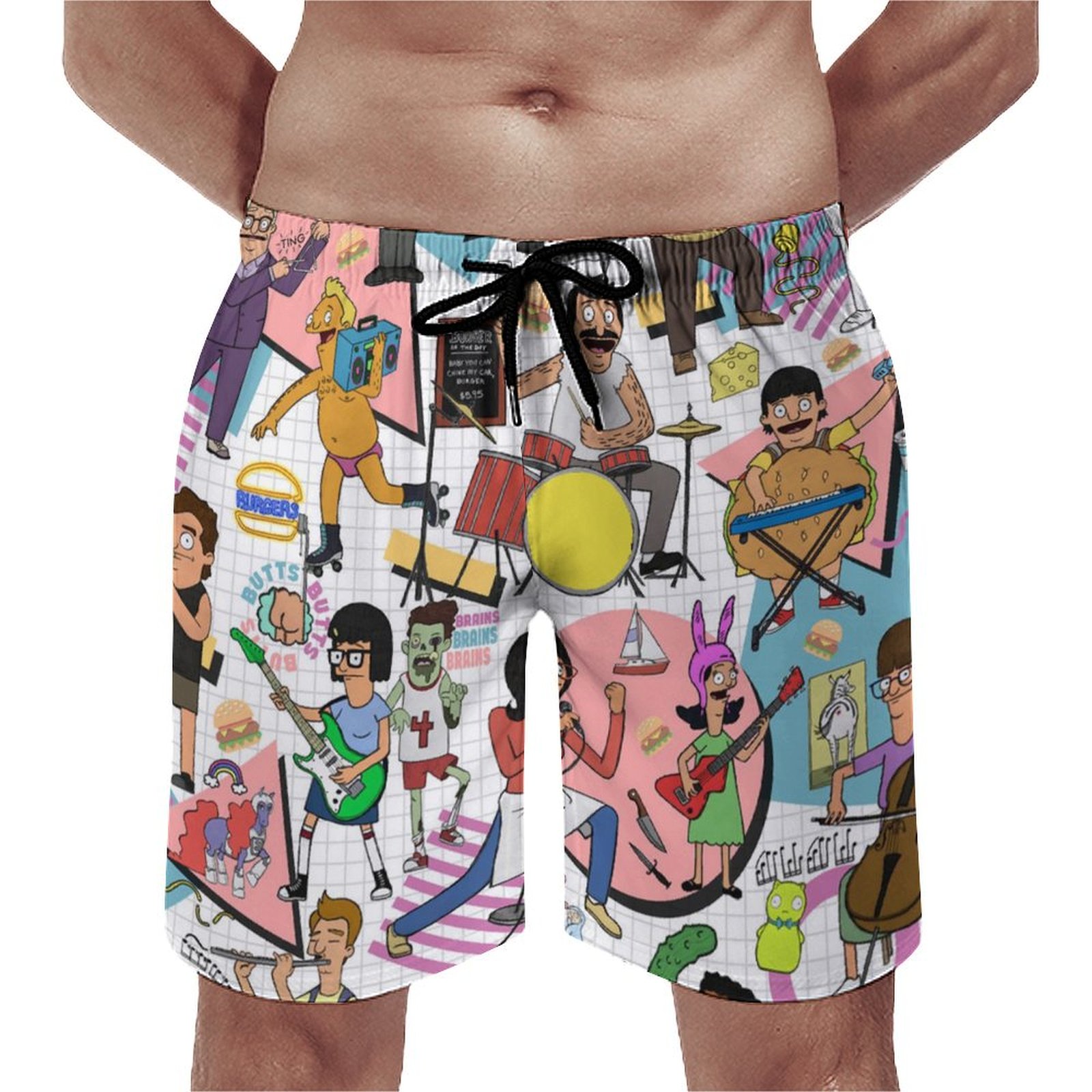 Bob's Burgers Characters Family Men's Board Shorts Quick Dry Swim ...