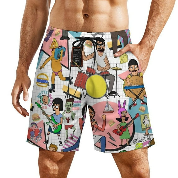 Bob's Burgers Characters Family Men's Board Shorts Swim Trunks Quick ...