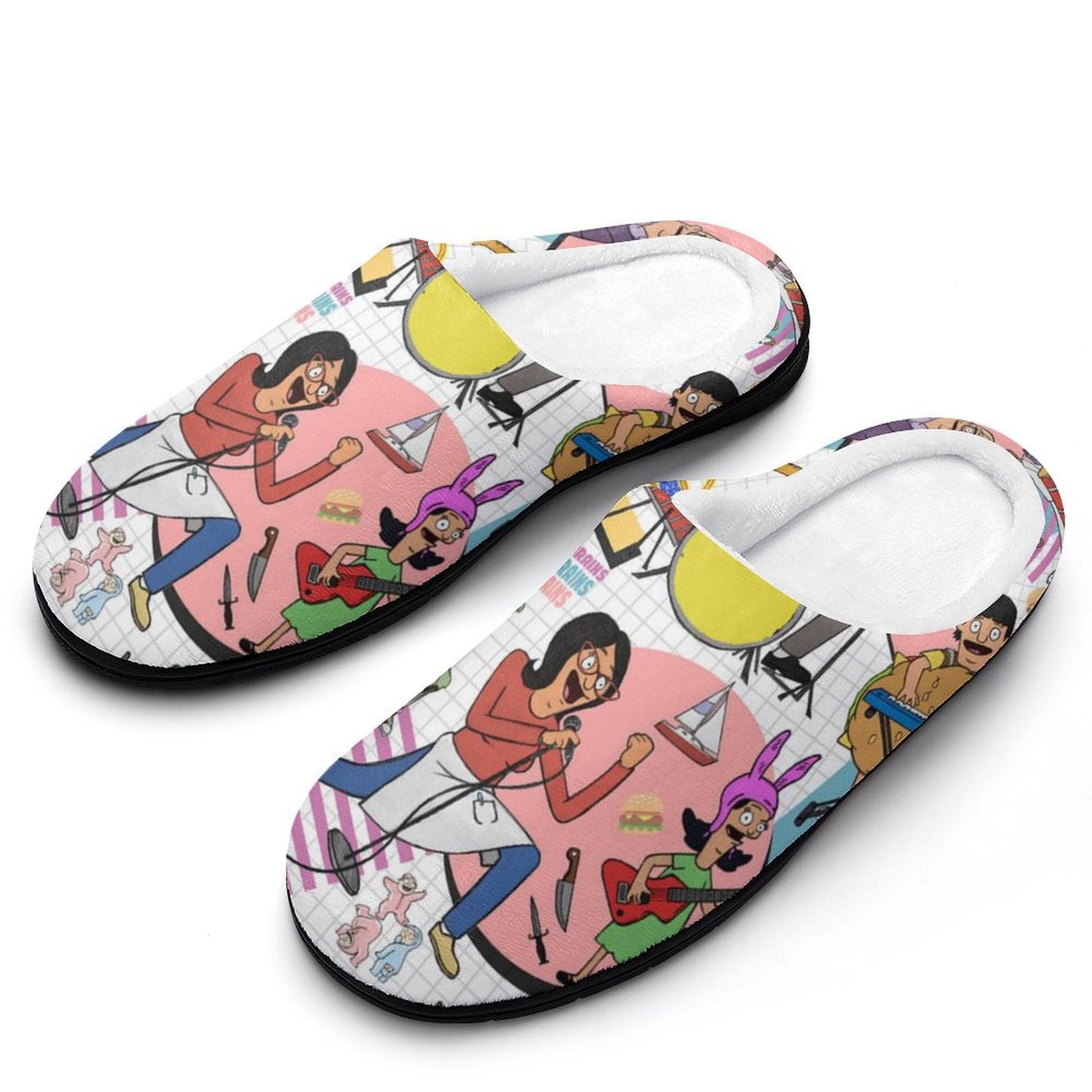 Bob's Burgers Characters Family Men's Cotton Slippers Winter Fuzzy ...