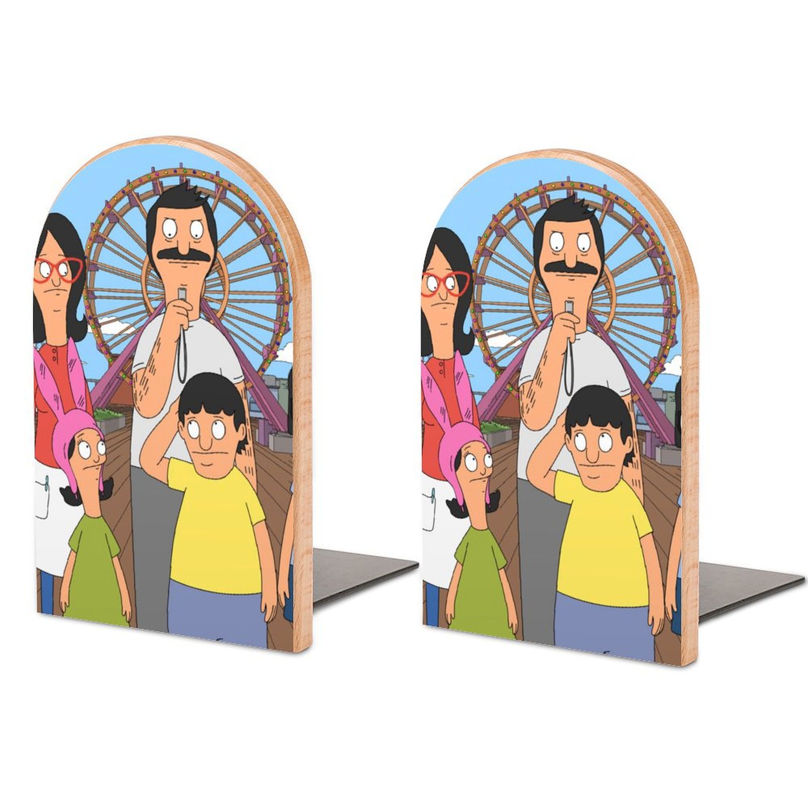 Bob's Burgers Family Cartoon Bookends Wood Book Divider Decorative ...