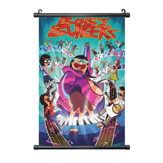Bob's Burgers Film Black Plastic Shaft Hanging Poster Decor Canvas Wall ...