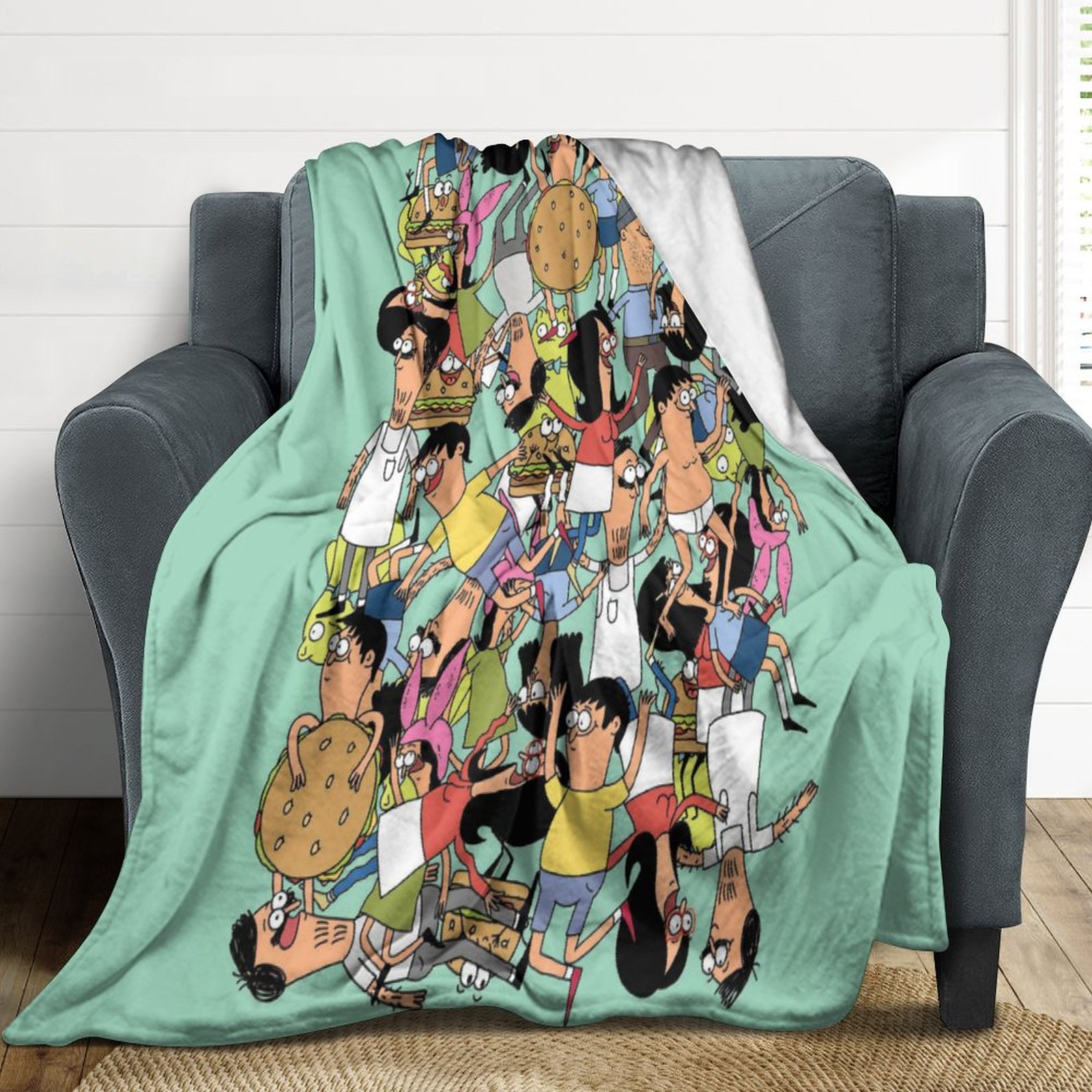 Bob's Burgers Flannel Blankets Soft Plush Throw Blanket Fuzzy Cozy ...