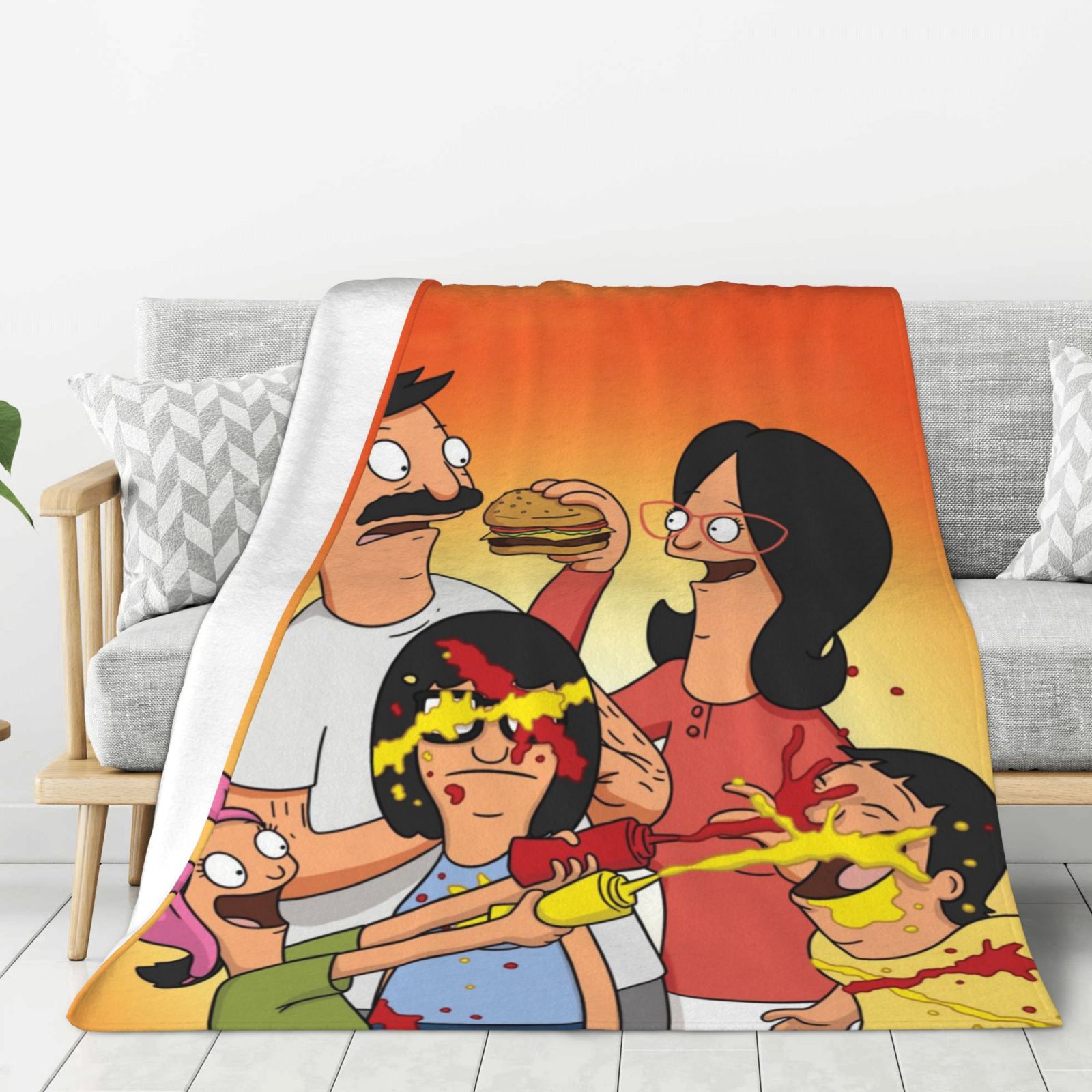 Bob's Burgers Happiness Blanket Cozy Ultra-Soft Micro Flannel Throw ...
