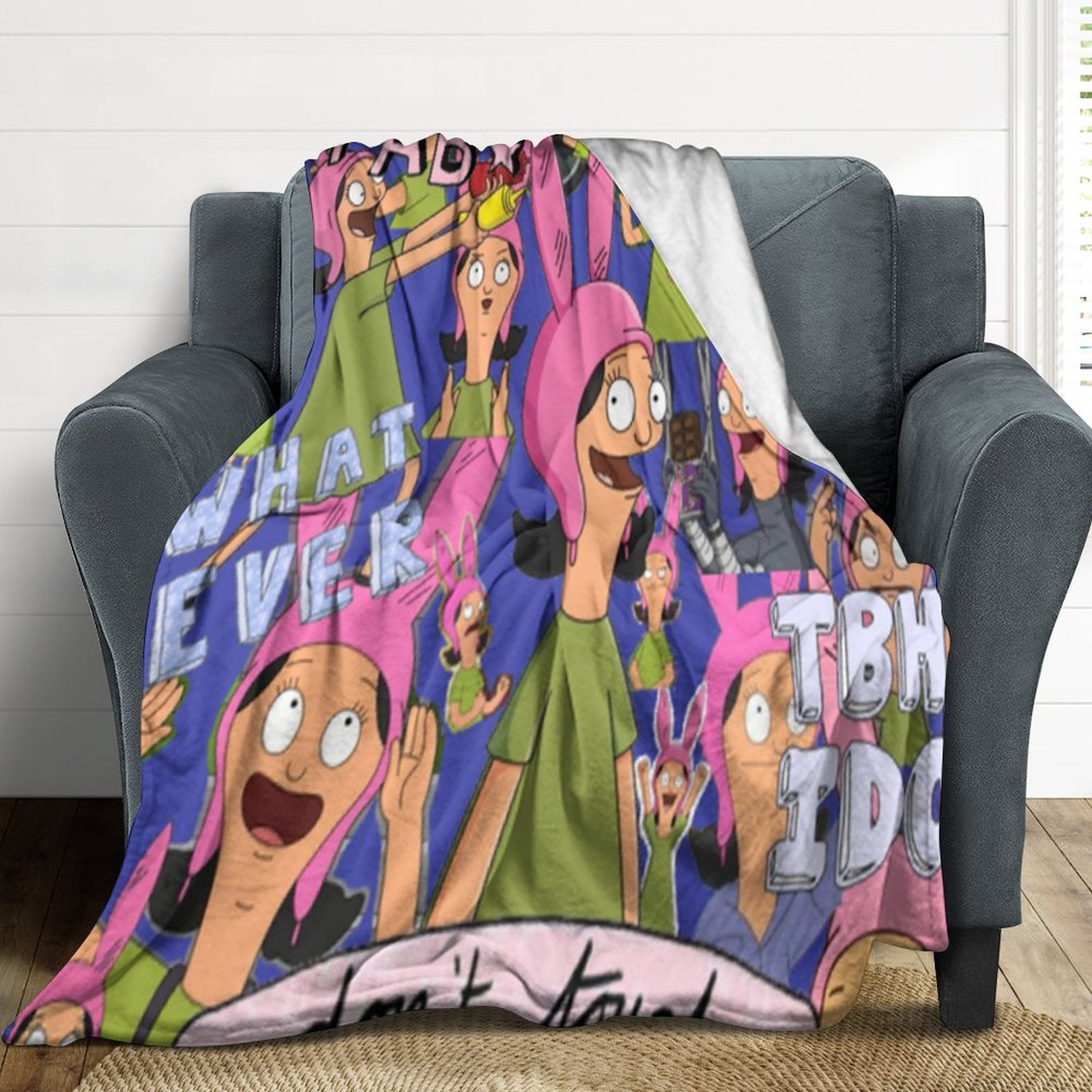 Bob's Burgers Louise Flannel Blankets Soft Plush Throw Blanket Fuzzy ...