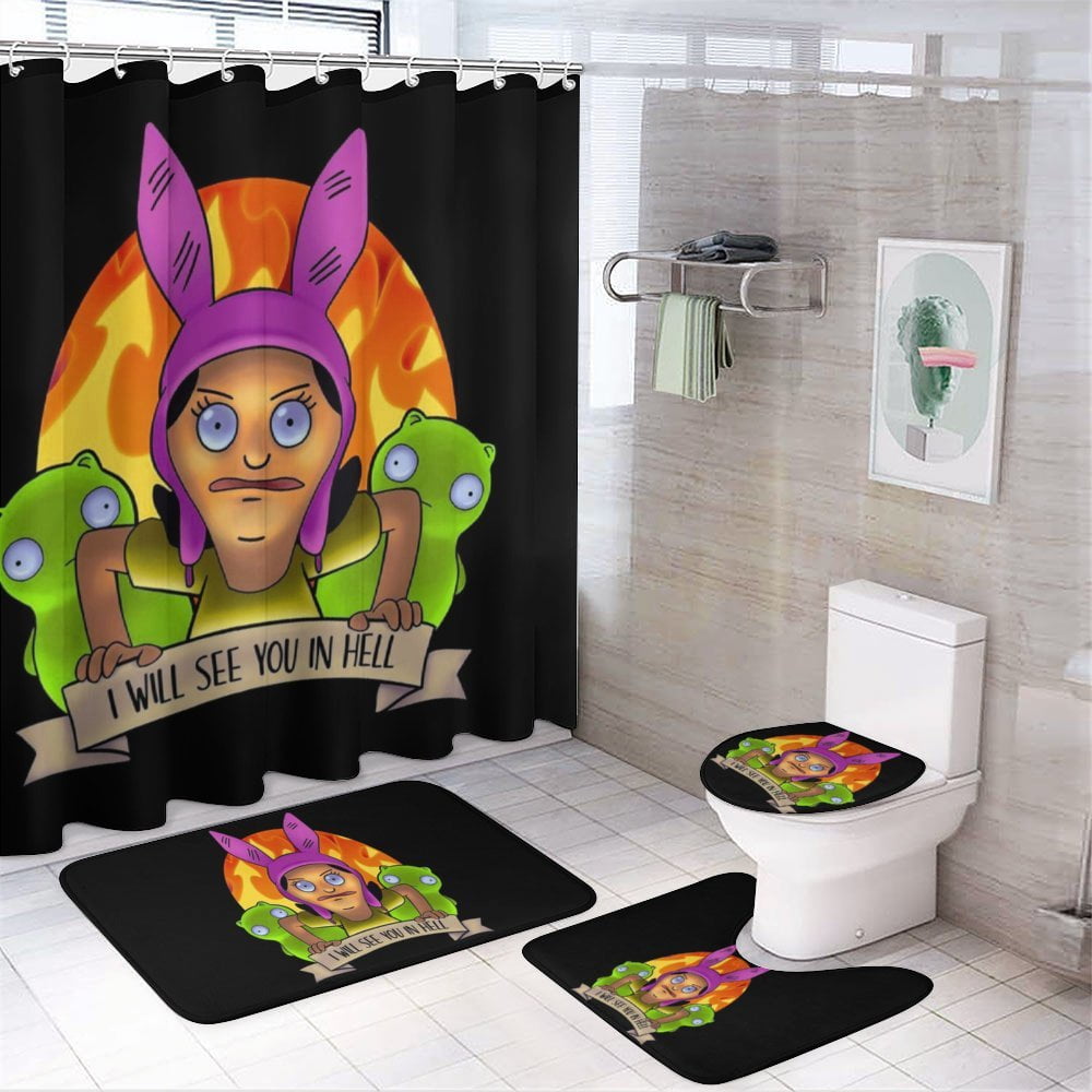 Bob's Burgers Louise Shower Curtain Sets 4 Piece Bathroom Set Shower ...