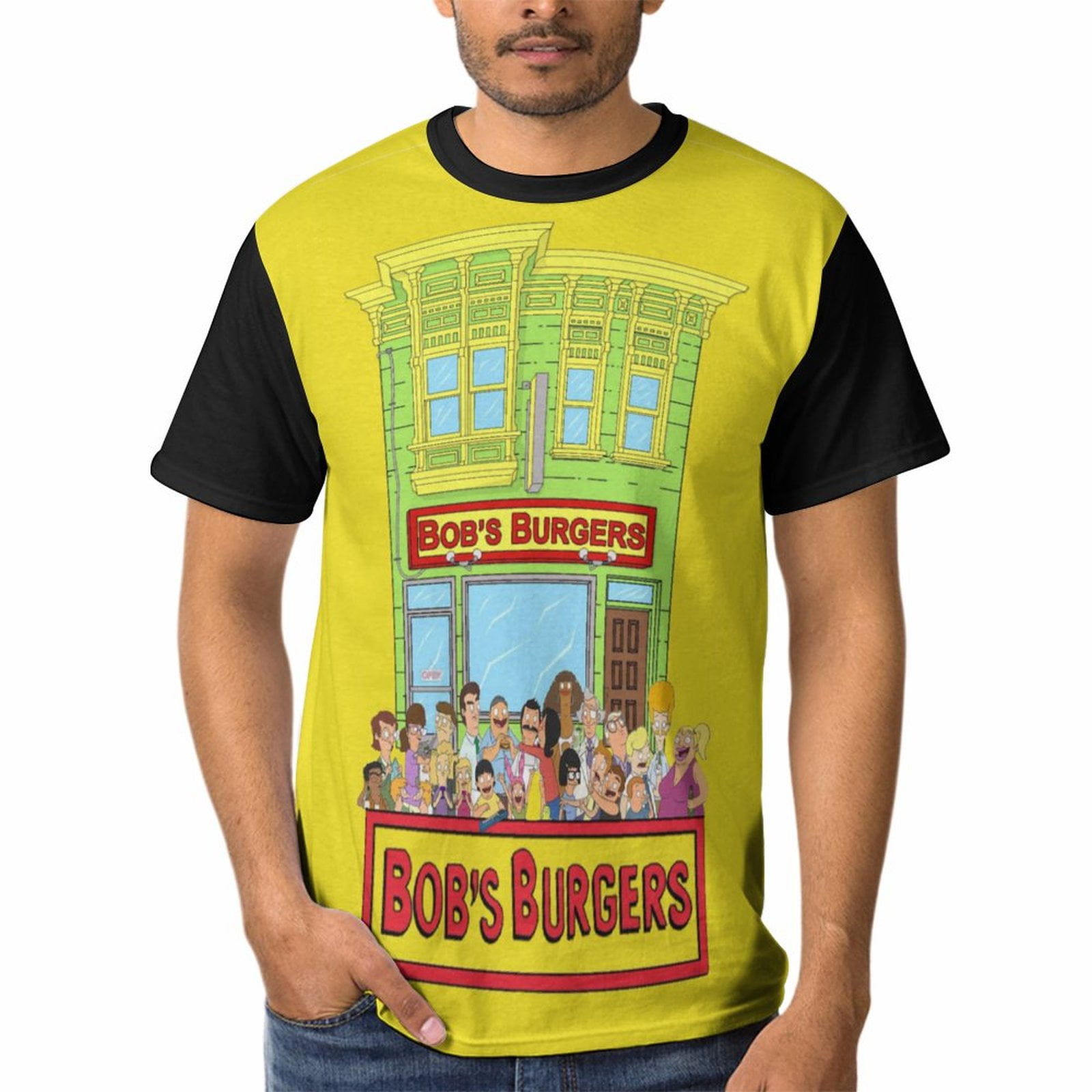 Bob's Burgers Mens T-Shirt Short-Sleeved Shirts Round Neck Summer Tees ...