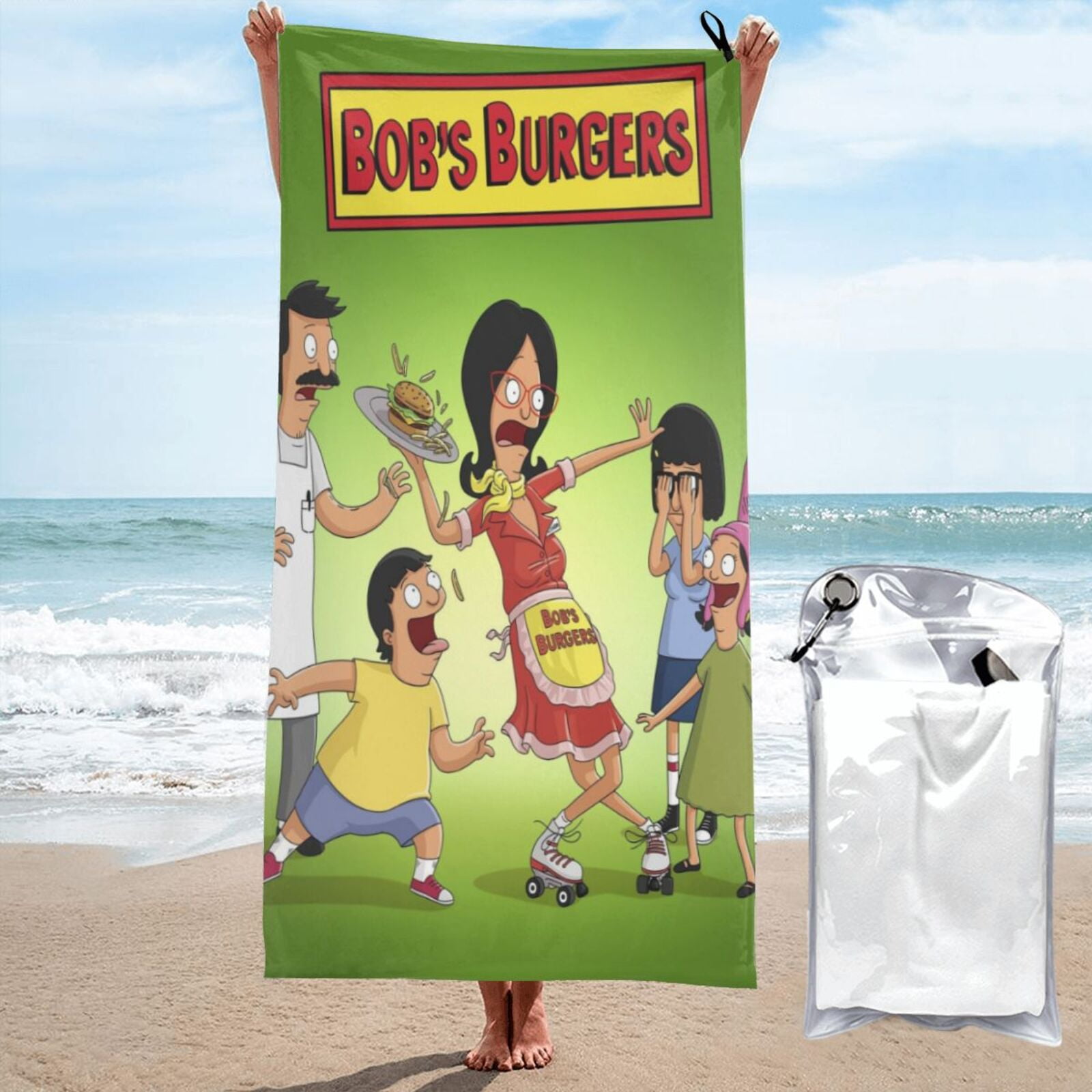 Bob's Burgers Microfiber Beach Towel, 27.5"x55" Oversized Sand Free ...