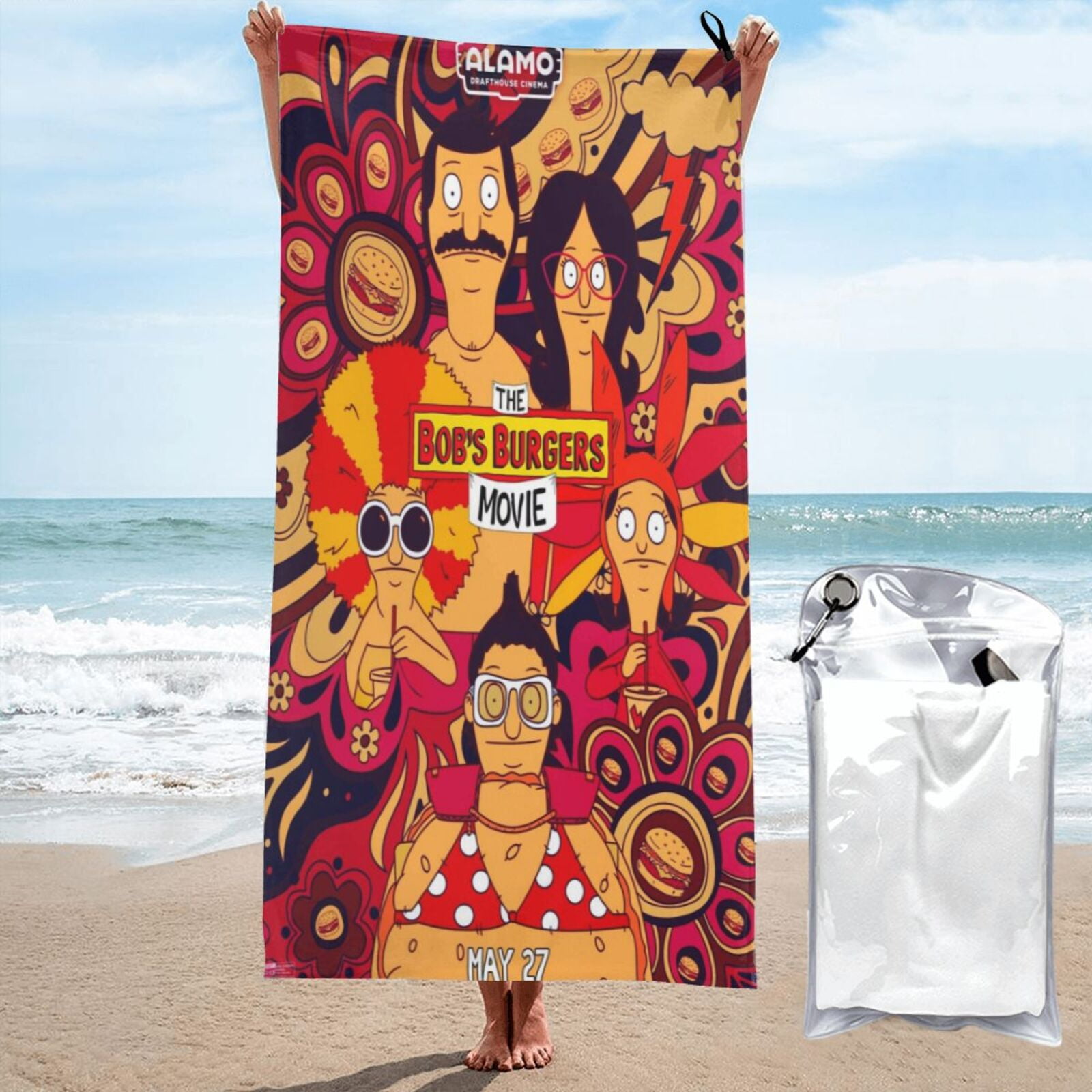 Bob's Burgers Microfiber Beach Towel, 31.5"x63" Oversized Sand Free ...