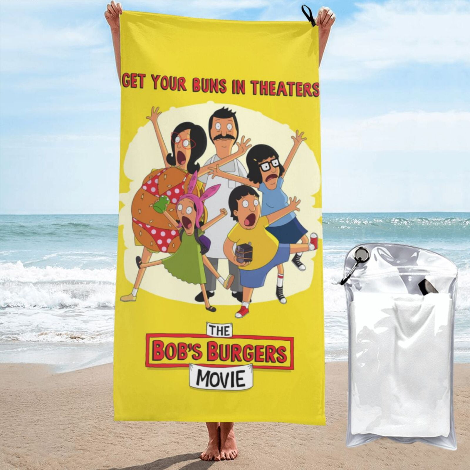 Bob's Burgers Microfiber Beach Towel, 31.5"x63" Oversized Sand Free ...