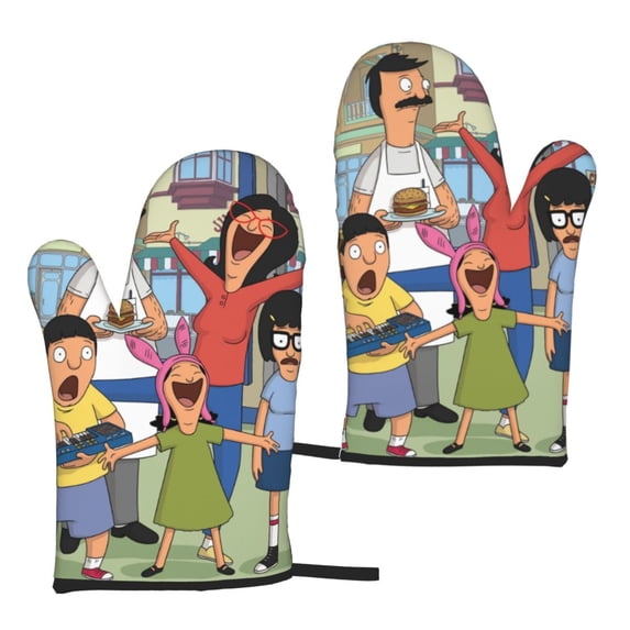 Bob's Burgers Microwave Gloves Heat Resistant Oven Mitts Set Of 2 For ...