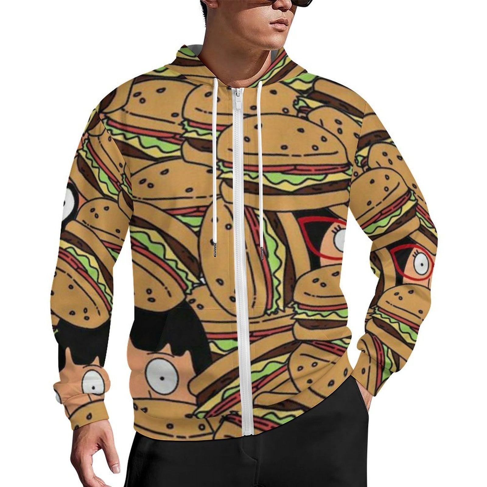 Bob's Burgers Pullover Zip-up Hoodie Loose-fit Sweatshirt Casual Hooded ...