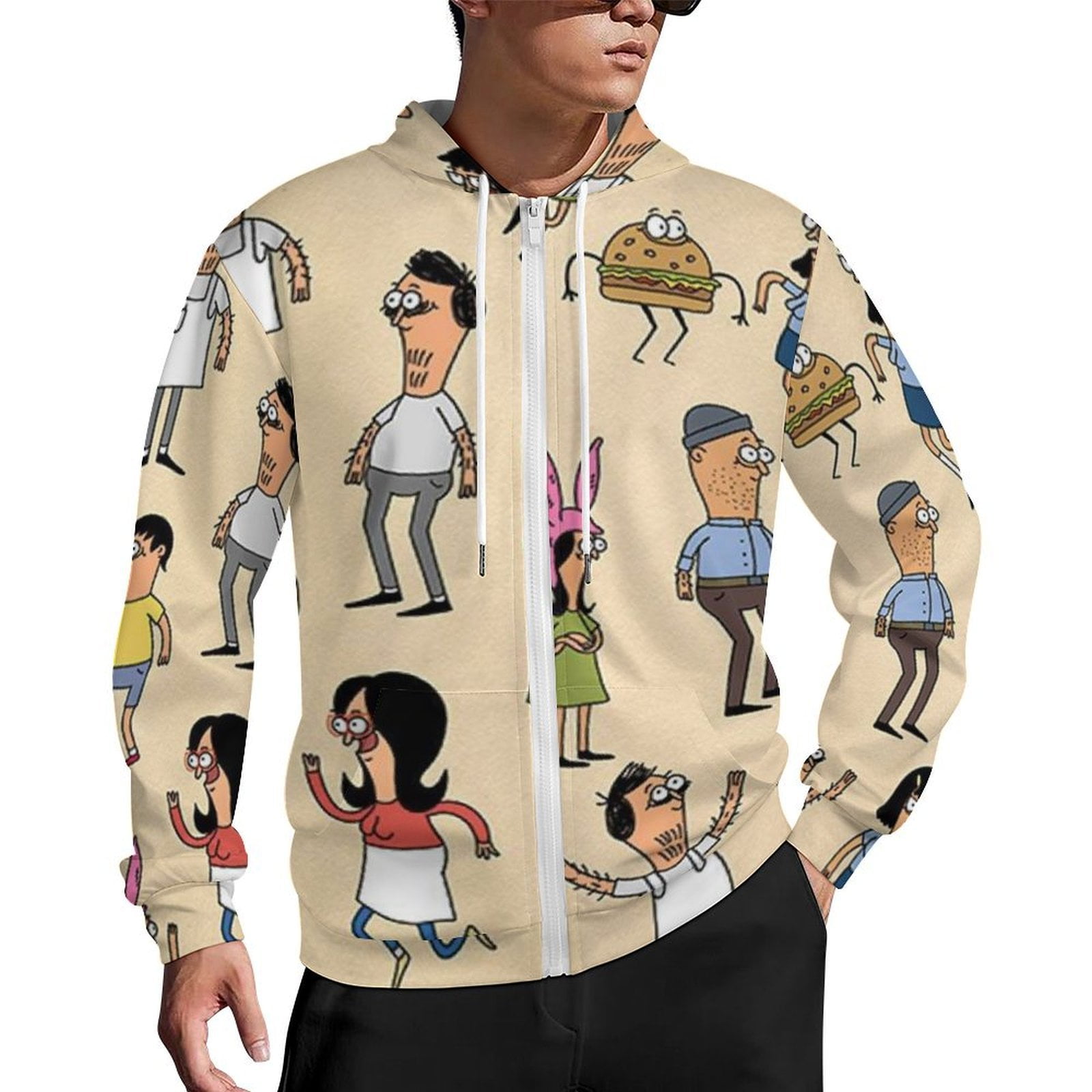 Bob's Burgers Pullover Zip-up Hoodie Loose-fit Sweatshirt Casual Hooded ...
