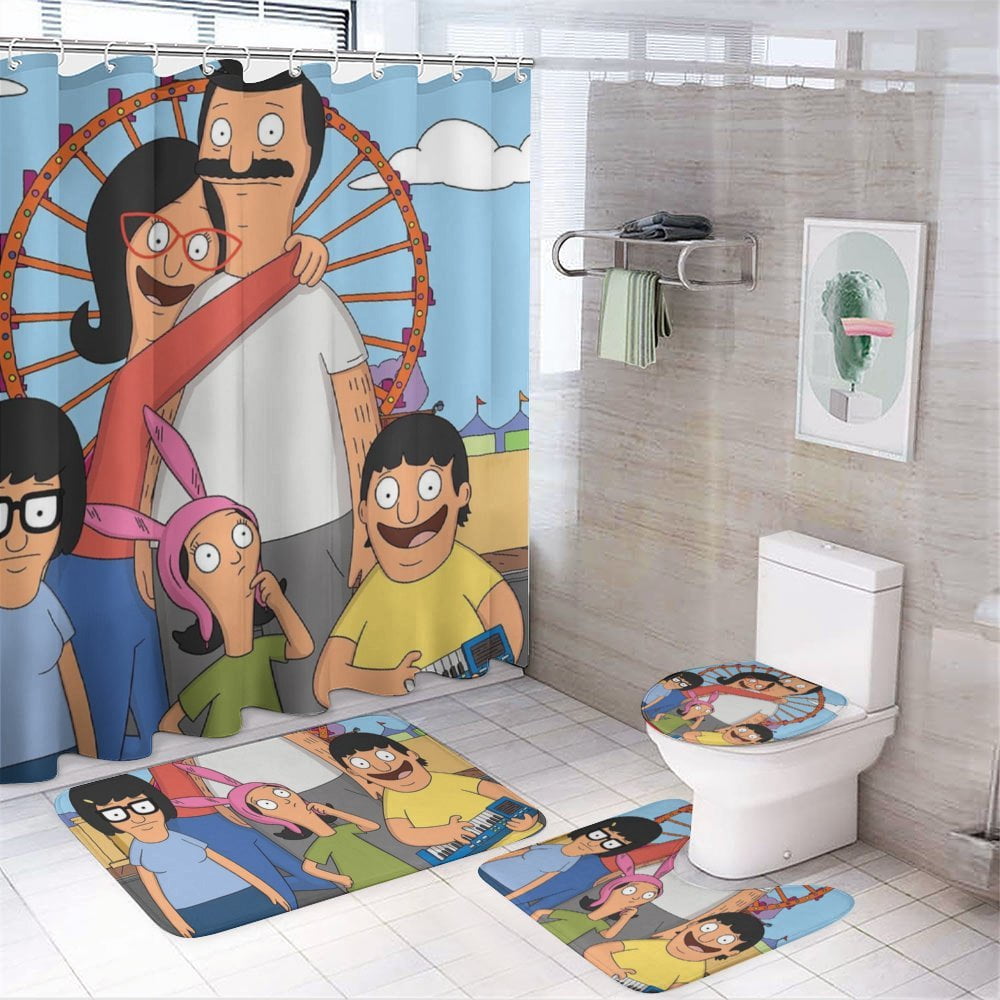 Bob's Burgers Shower Curtain Sets 4 Piece Bathroom Set Shower Curtain ...