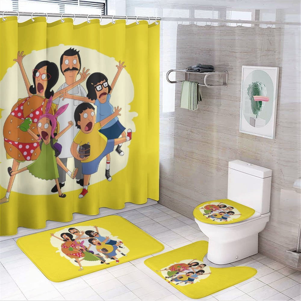 Bob's Burgers Shower Curtain Sets 4 Piece Bathroom Set Shower Curtain ...
