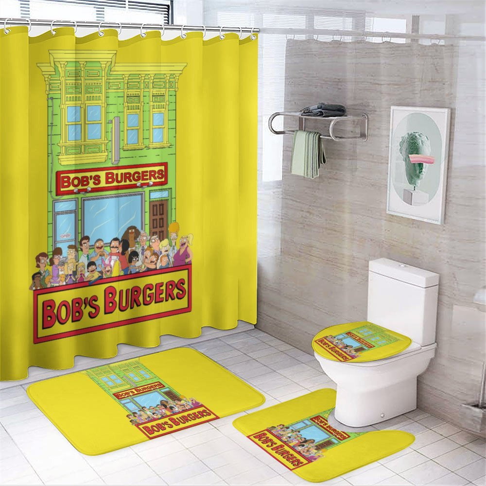 Bob's Burgers Shower Curtain Sets 4 Piece Bathroom Set Shower Curtain ...