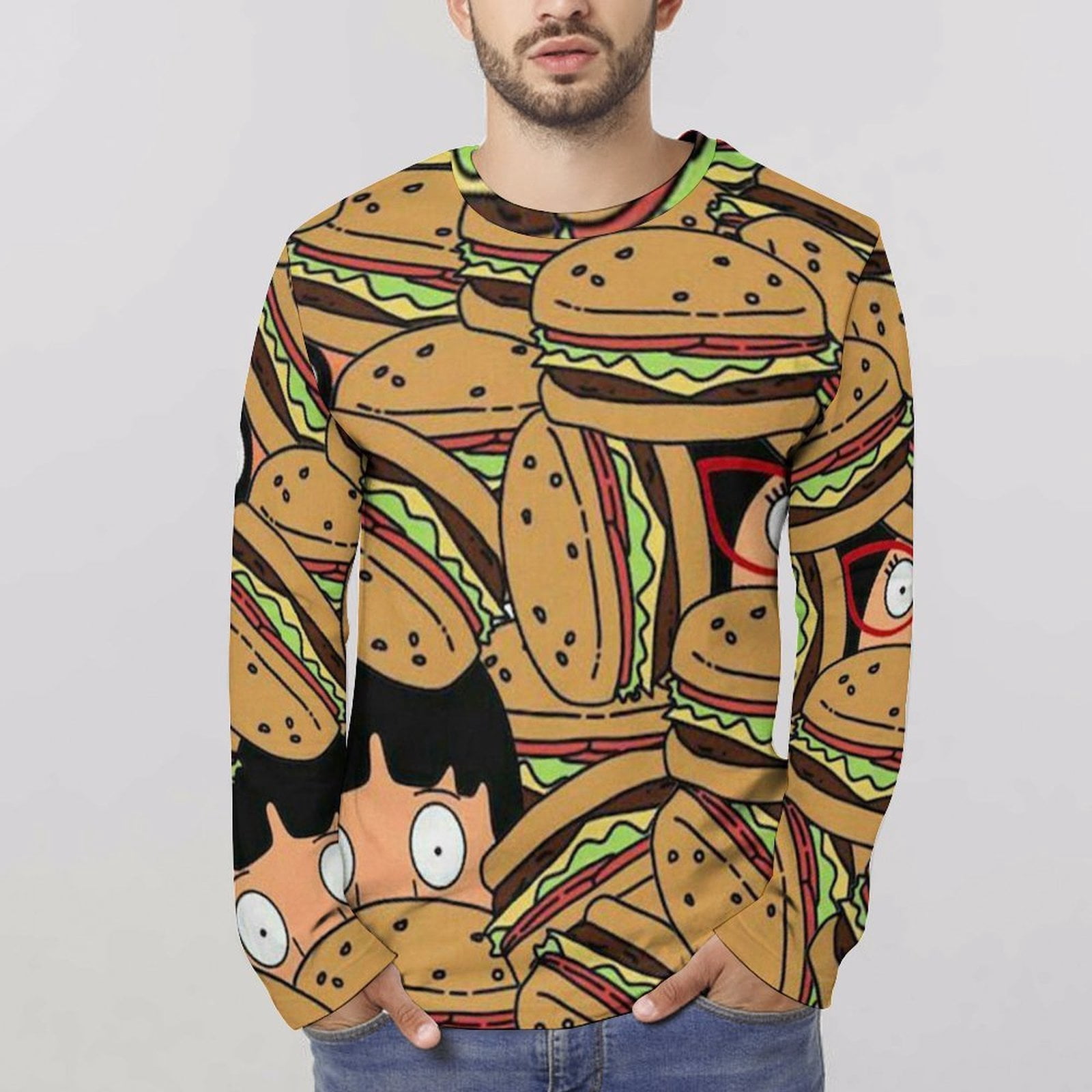 Bob's Burgers T-shirt for Men Long Sleeve Top Casual Lightweight Tee ...