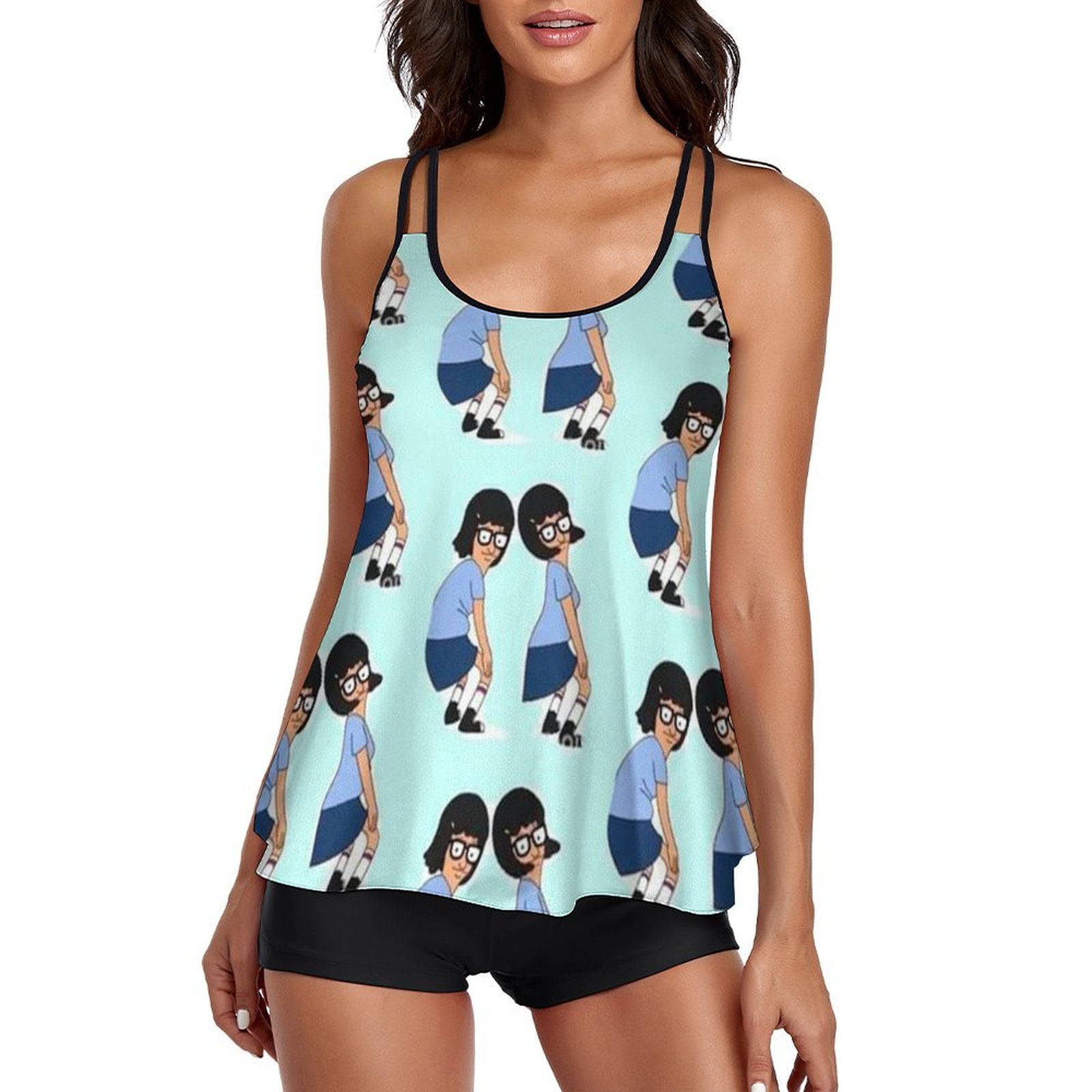 Bob's Burgers Tina Belcher Women's Tankini Swimsuits Tank Tops Swimwear ...