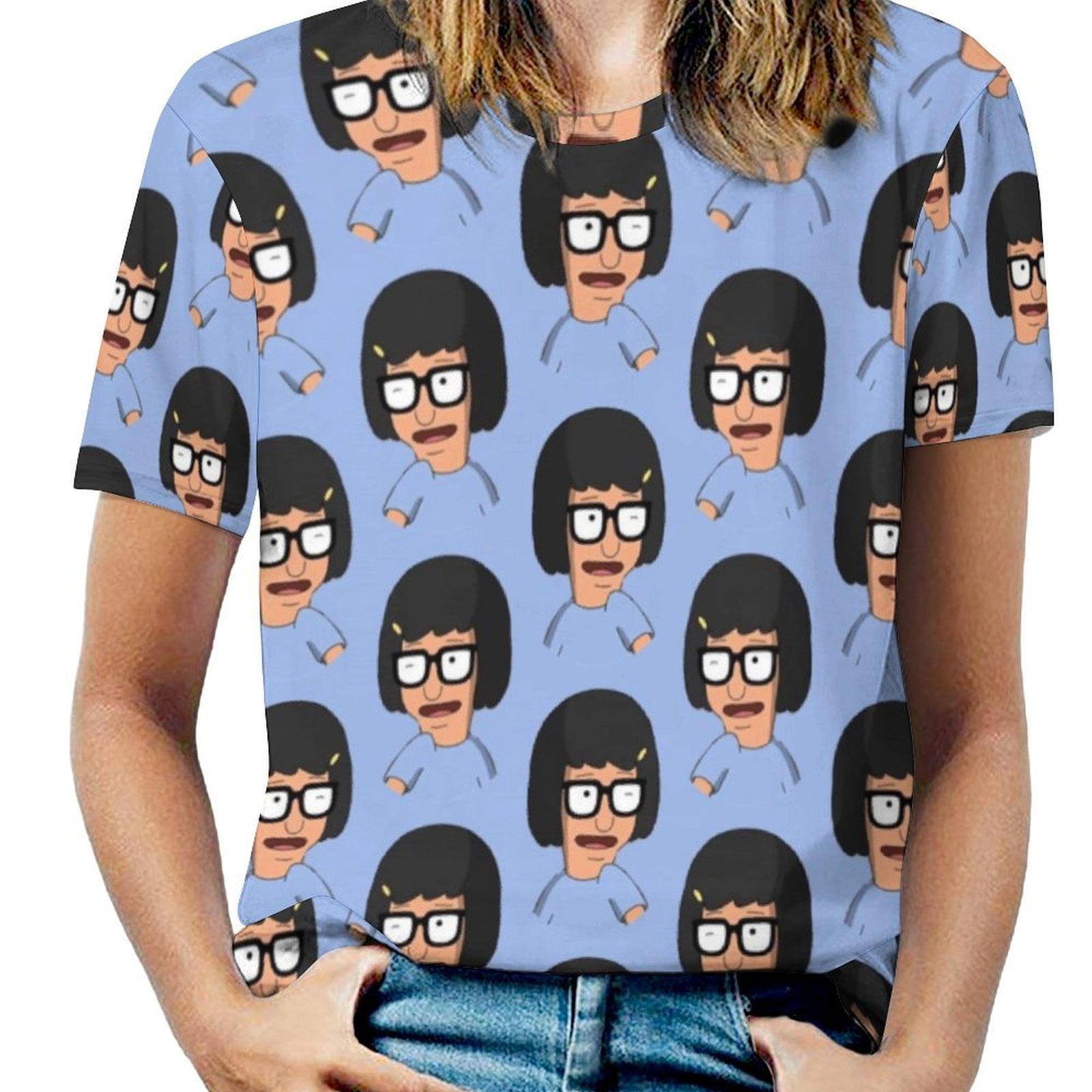 Bob's Burgers Tina Women's Casual T-shirts Crew Neck Short Sleeve Tee Shirts Trendy Tops for ...