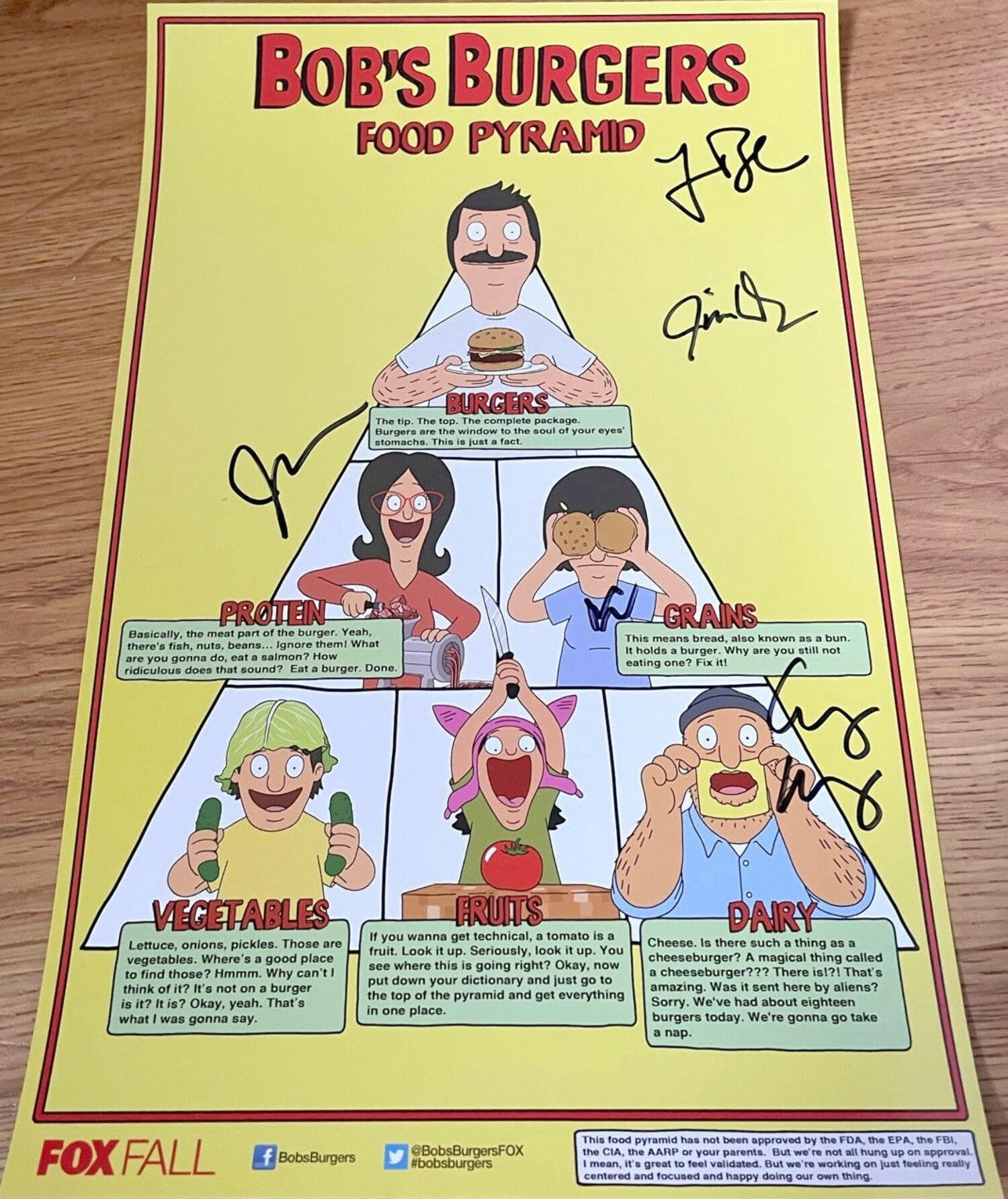Bob's Burgers cast autographed 2014 Comic-Con poster (H. Jon Benjamin ...
